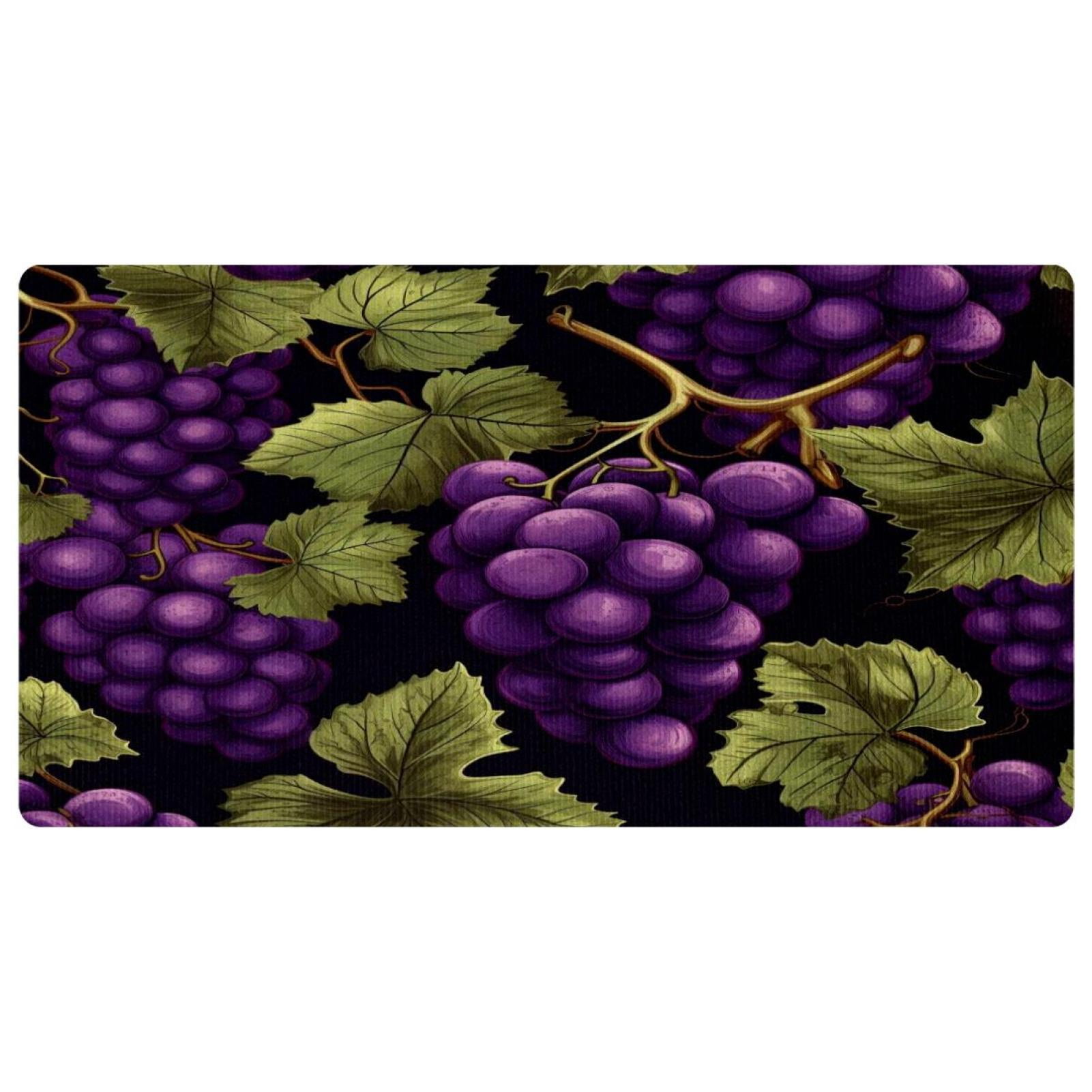 Branches of Grapes Fruits Prints Kitchen Mat, Non Slip Washable Floor ...
