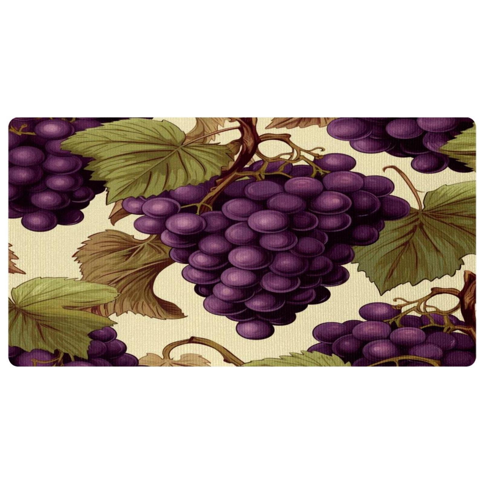 Branches of Grapes Fruits Prints Kitchen Mat, Non Slip Washable Floor ...