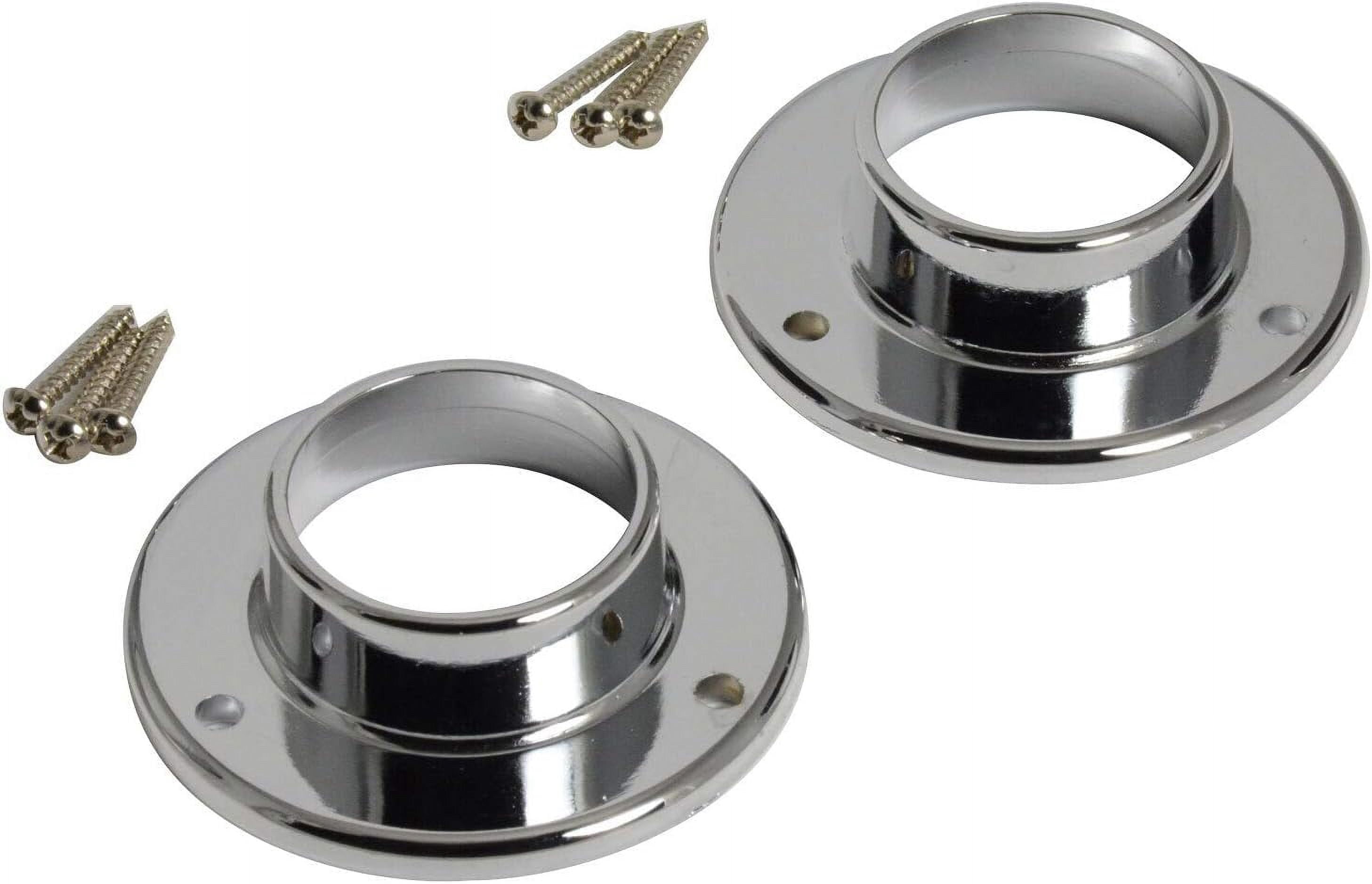 Brand 1-1/4" Closet Rod Flange, Polished Chrome (Sold As Pair ...