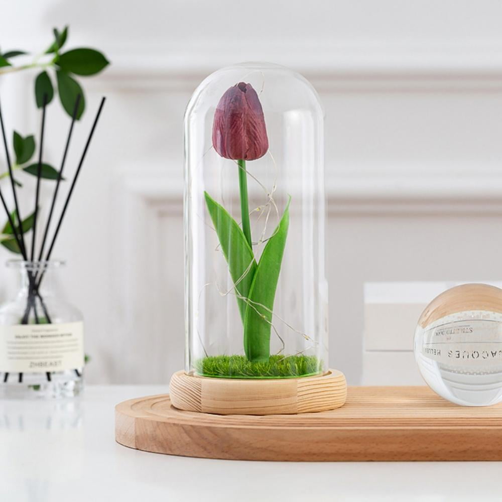 Brand Clearance!!Artificial Sunflower in Glass Dome with LED Light ...