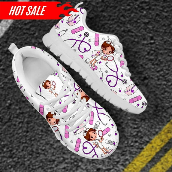 Brand Design Custom Shoes Nursing Shoes for Women Cartoon Nurse Doctor ...