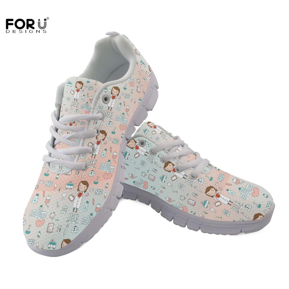 Brand Design New Ladies Sneakers Mesh Breathable Lace-up Shoes Cute ...