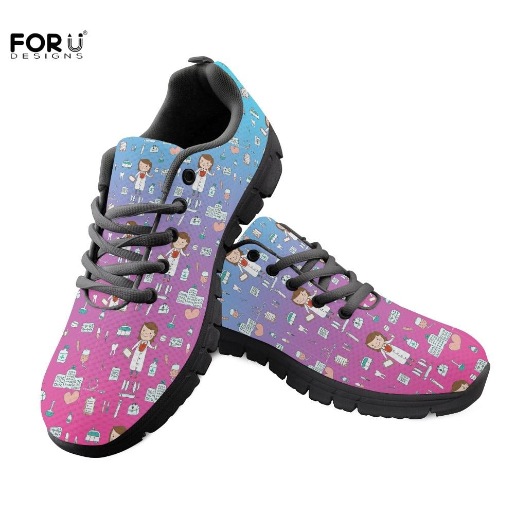 Brand Design New Ladies Sneakers Mesh Breathable Lace-up Shoes Cute ...