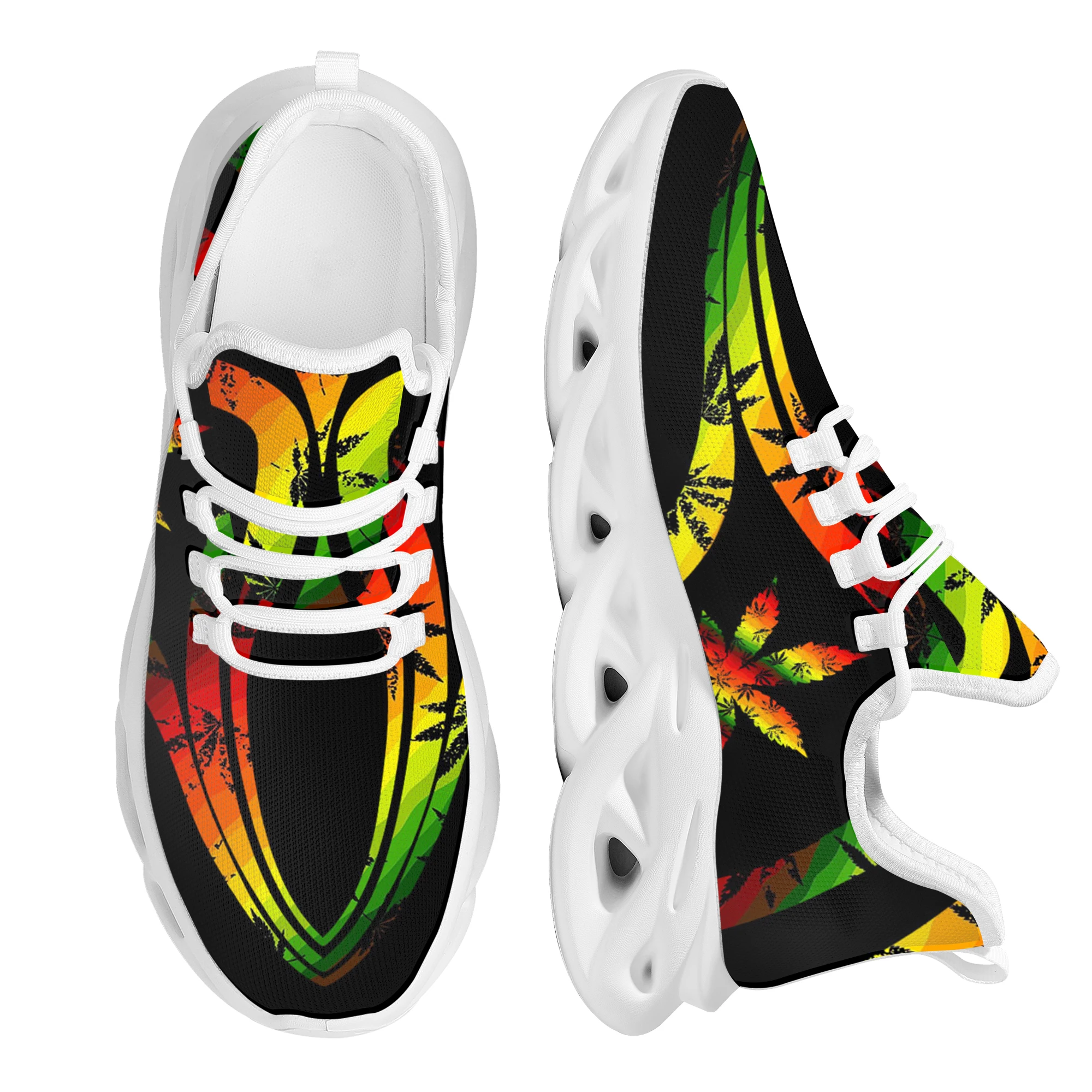 Brand Design Women Sneakers Fashion Weed Leaves Designs Female Shoes ...