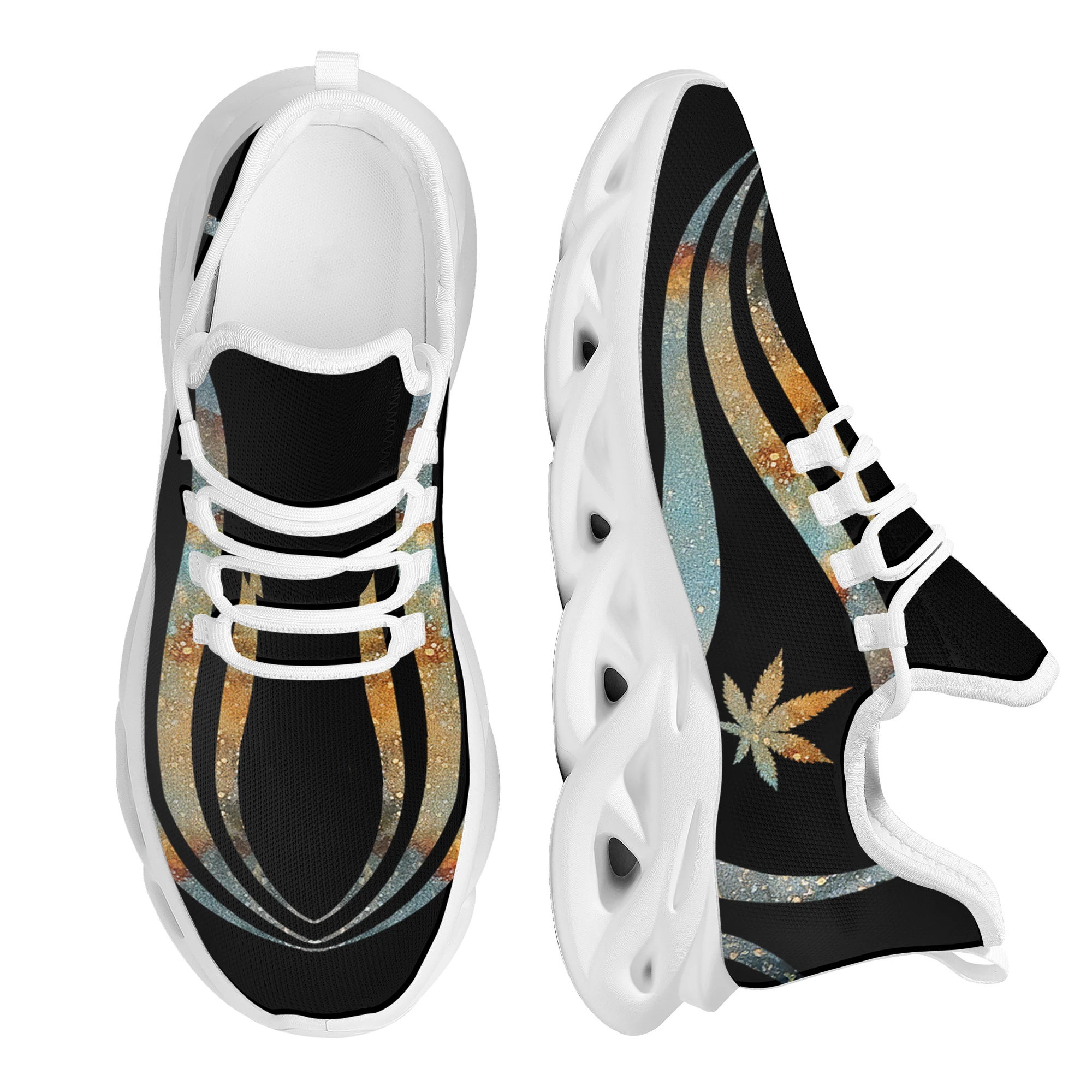 Brand Design Women Sneakers Fashion Weed Leaves Designs Female Shoes ...