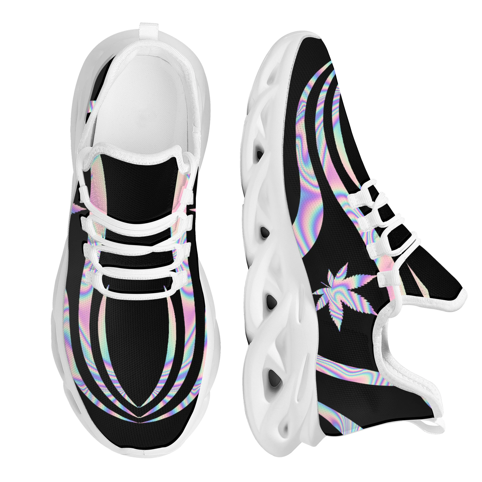 Brand Design Women Sneakers Fashion Weed Leaves Designs Female Shoes ...