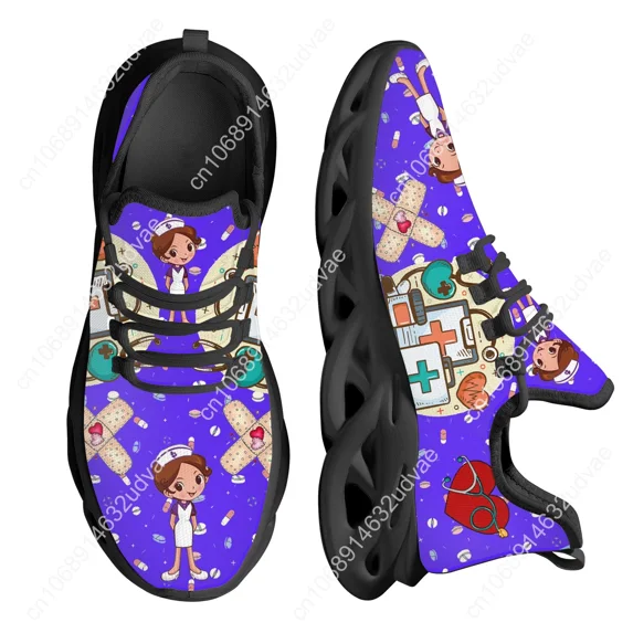 Brand Design Women Sneakers White Nursing Shoes Cute Cartoon Nurse ...