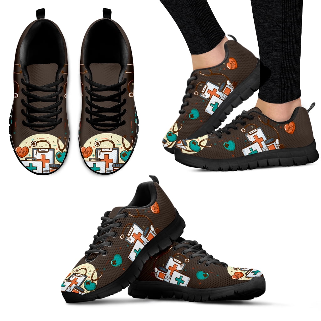 Brand Design Women Sneakers White Nursing Shoes Cute Cartoon Nurse ...