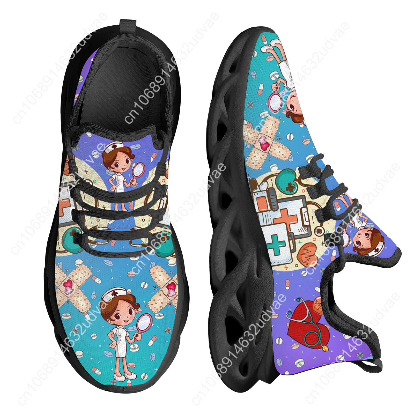 Brand Design Women Sneakers White Nursing Shoes Cute Cartoon Nurse ...