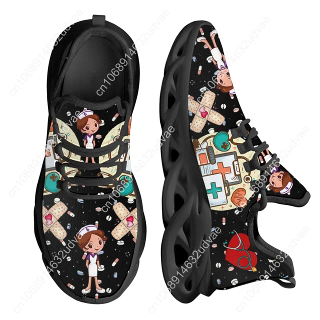 Brand Design Women Sneakers White Nursing Shoes Cute Cartoon Nurse ...