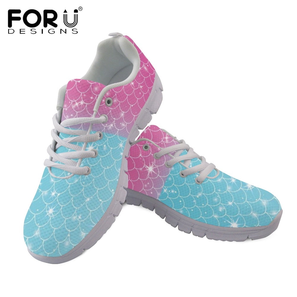 Brand Design Women's Flat Sneakers with Beautiful Flashing Scales ...