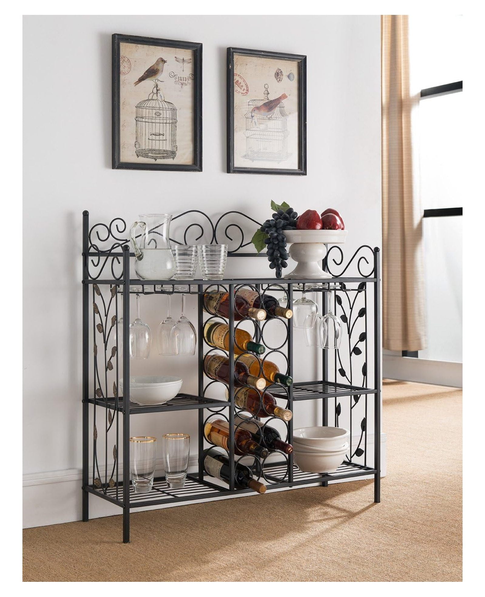 Brand Furniture - Metal Console Table Wine Rack, Liquor Bar Cabinet ...