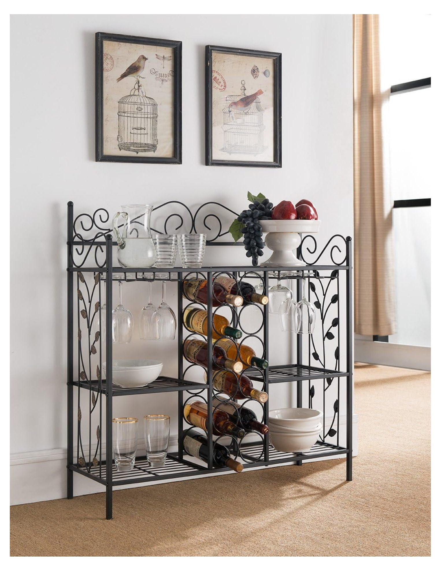 Brand Furniture - Metal Console Table Wine Rack, Liquor Bar Cabinet ...