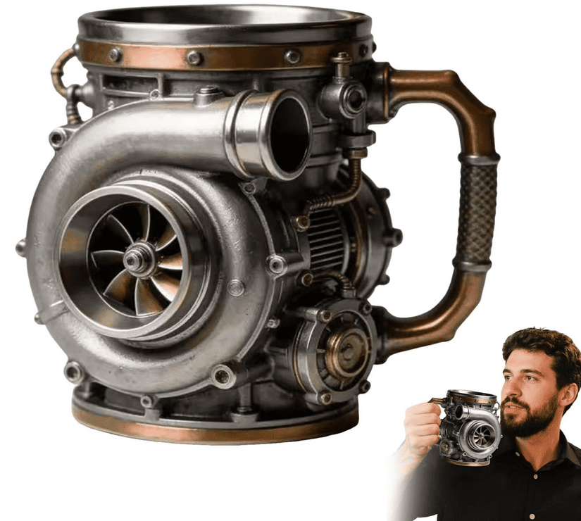 Brand New!10.14oz Retro Engine Coffee Mug | V8 Turbo Design 3D ...