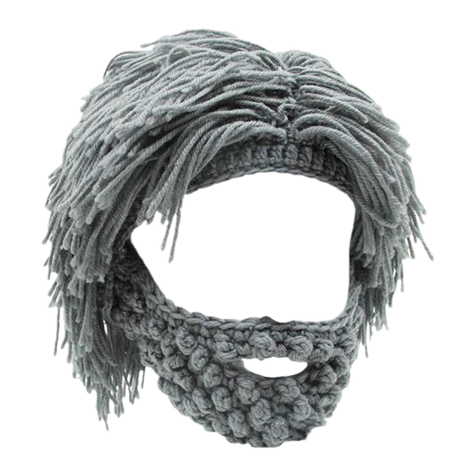 Brand New!Acrylic Punk Style Beanie with Attached Straight Hair Wig and ...