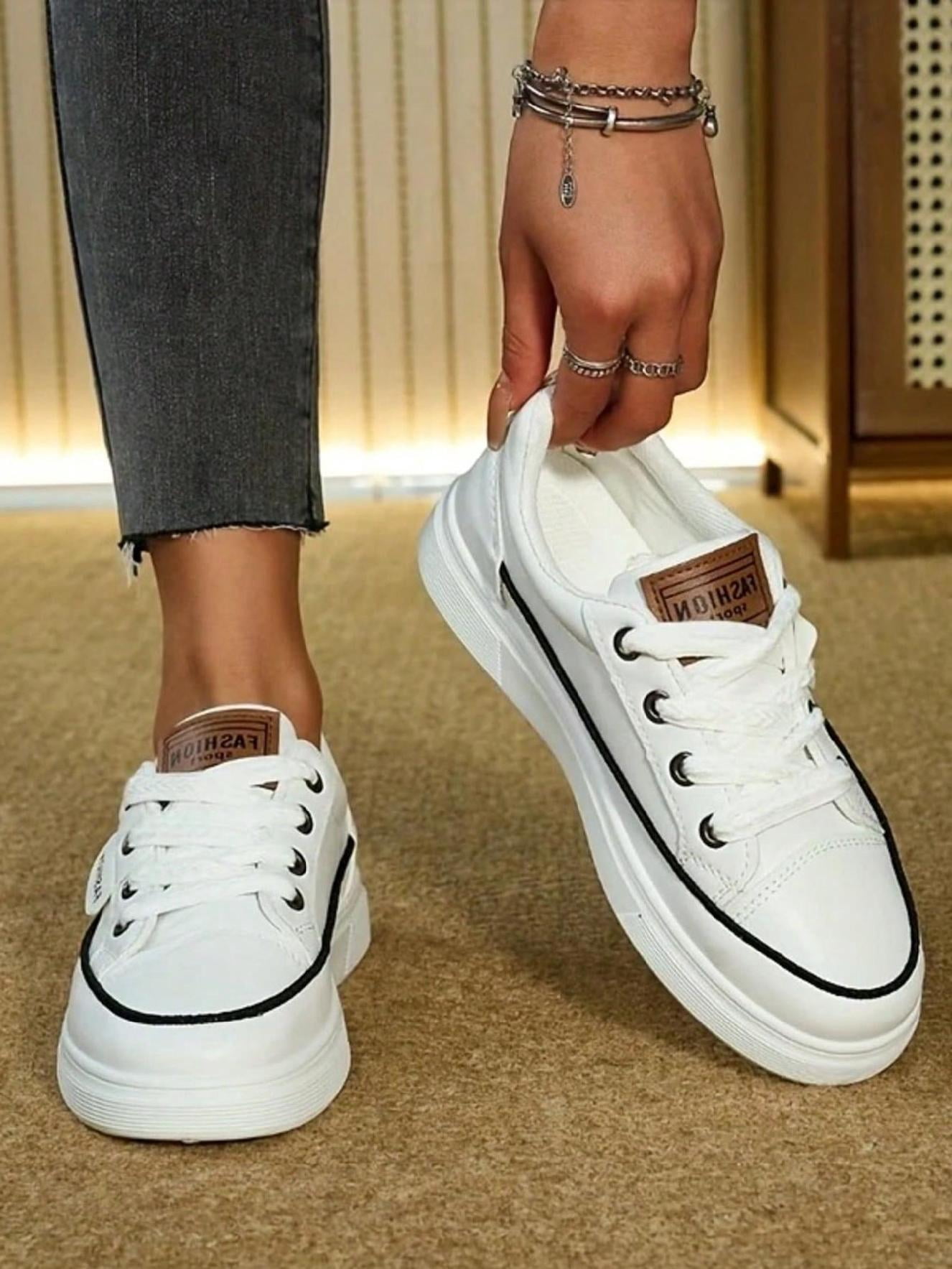 Brand New Autumn-Style Women's Flat White Sports Sneakers, Lightweight ...