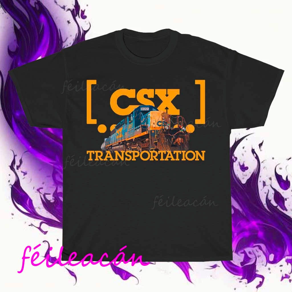 Brand New CSX Transportation Railroad logo American T-Shirt Funny Size ...