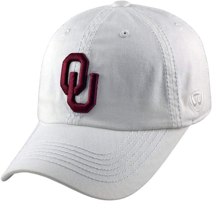 Brand New Collegiate Men's Oklahoma White Adjustable Hat, 100% Cotton ...