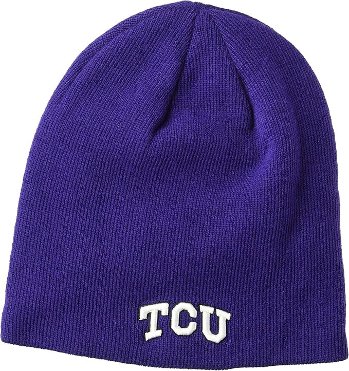 Brand New Collegiate Men's T C U Edge Knit Beanie Hat, 100% Cotton ...