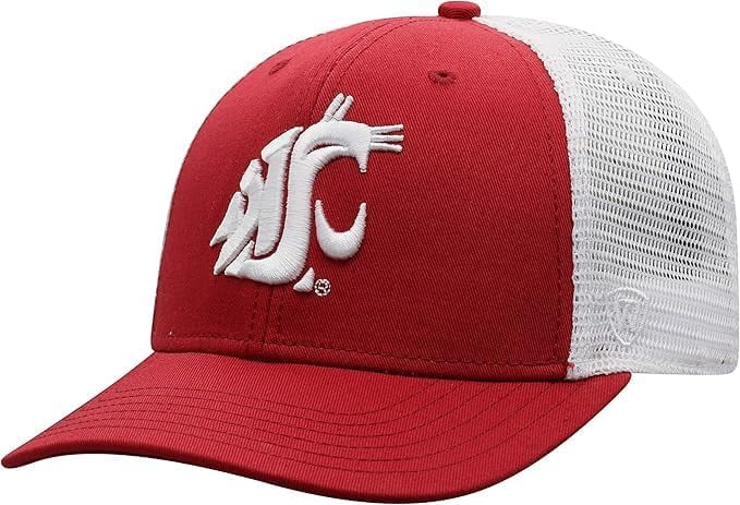 Brand New Collegiate Men's Washington State Mesh Adjustable Trucker Hat, 100% Cotton ...