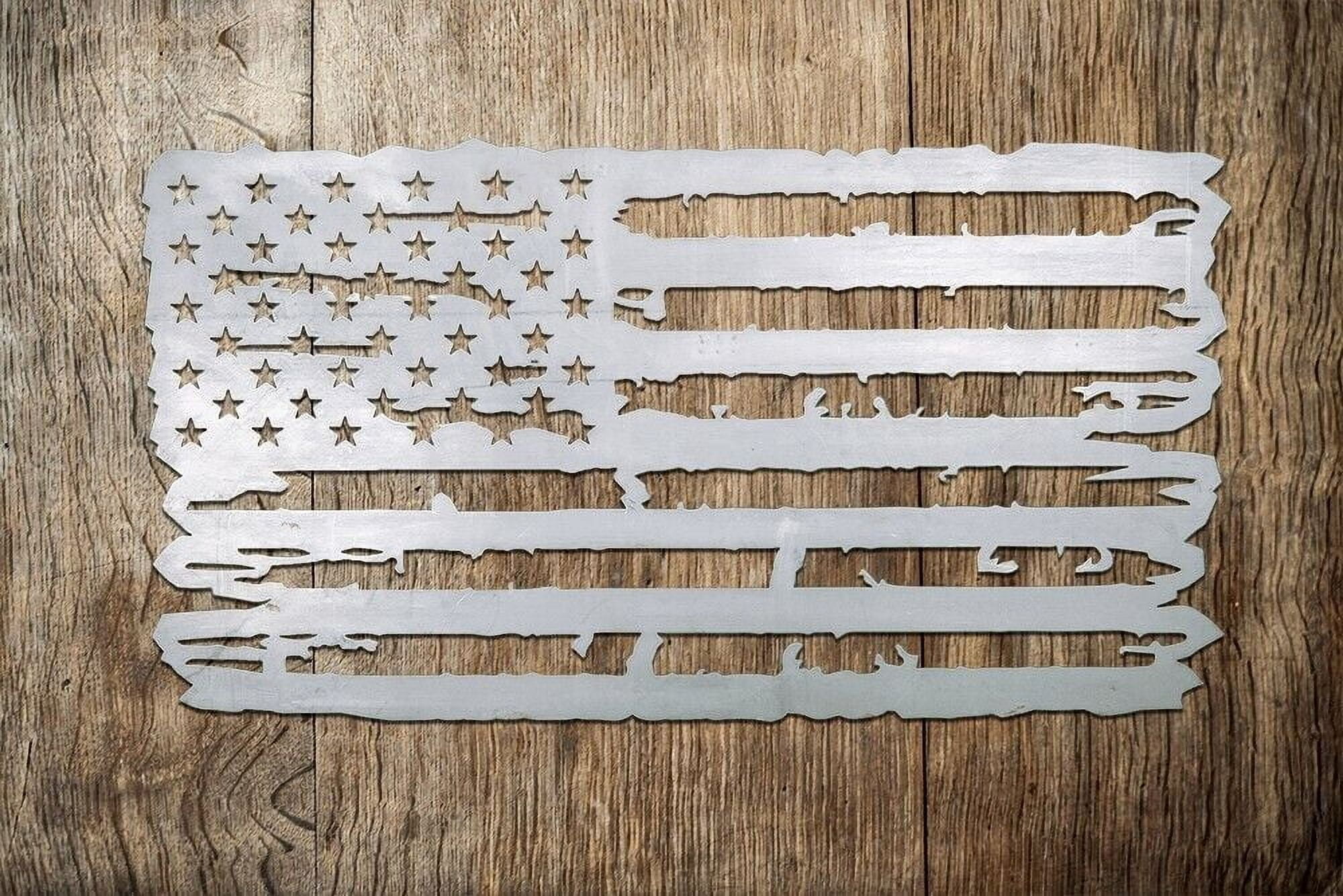 Brand New Large American Flag - Made in the USA - CNC Plasma Cut Steel ...