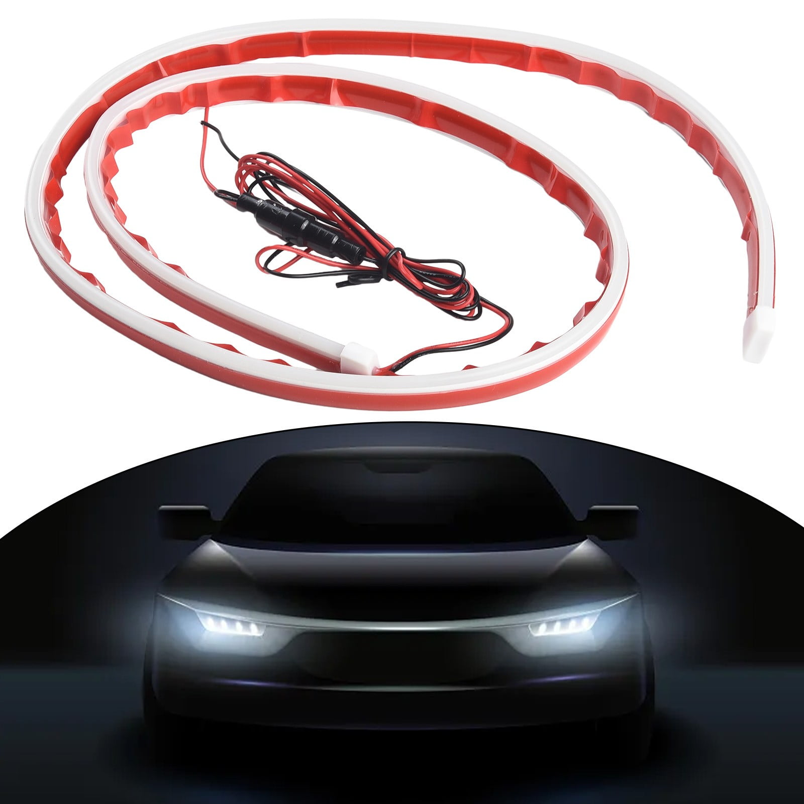 Brand New Light Strip Hood Light 12V Daytime Running Flexible LED Lamp ...