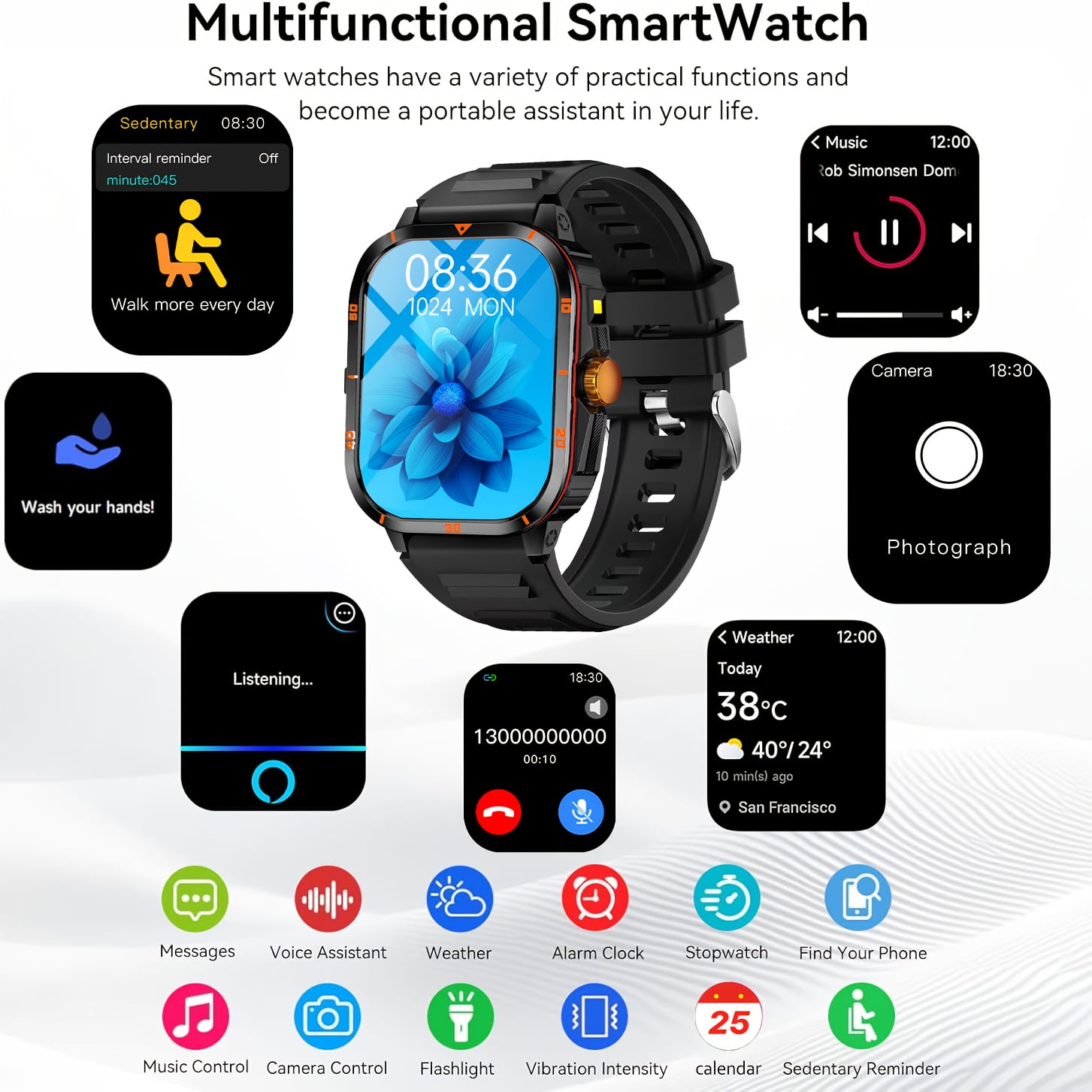 Brand New Men's Smartwatch, BT Call & Fitness Tracking, Multi-Sports ...