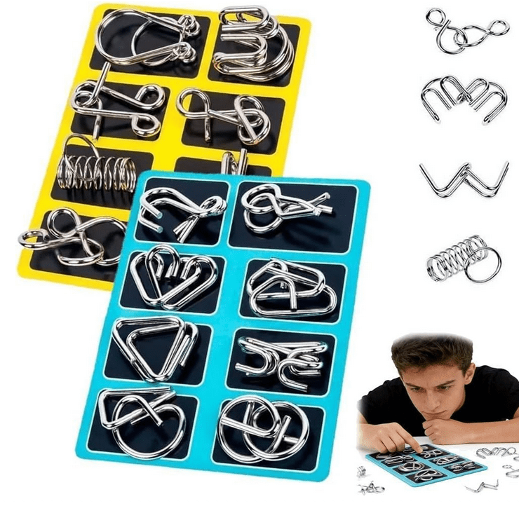 Brand New!Metal Montessori Puzzle Solving, 8pcs Metal Wire Puzzles, 8 ...
