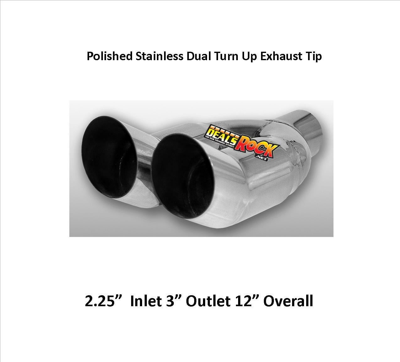 Brand New Polished Stainless Round Turn-Up Dual Slant Exhaust Tip ...