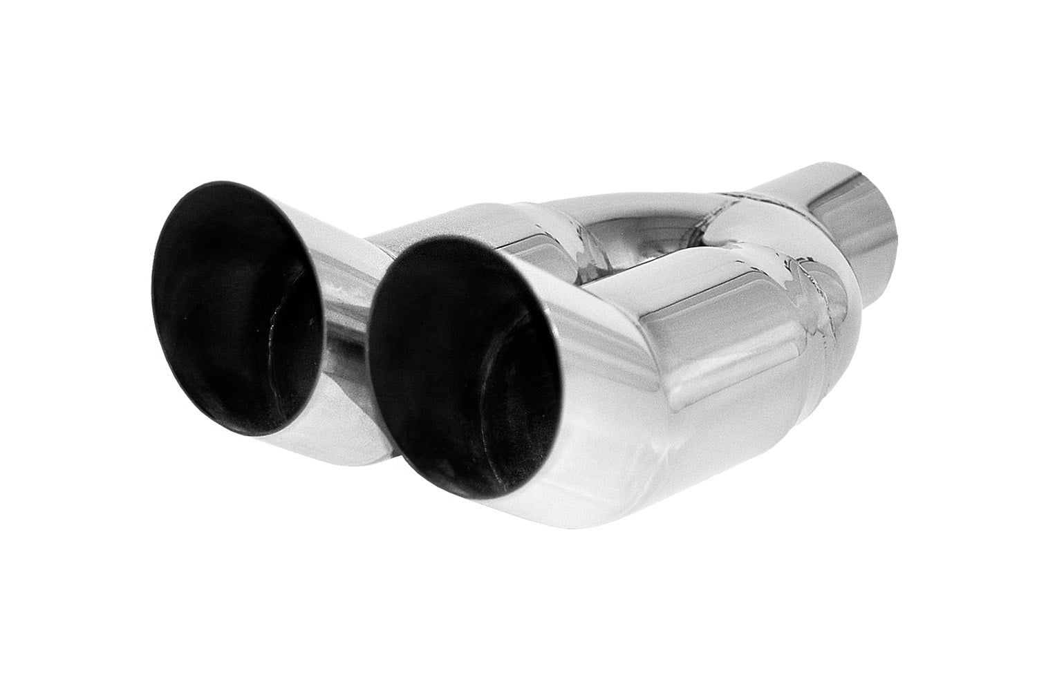 Brand New Polished Stainless Round Turn-Up Dual Slant Exhaust Tip ...