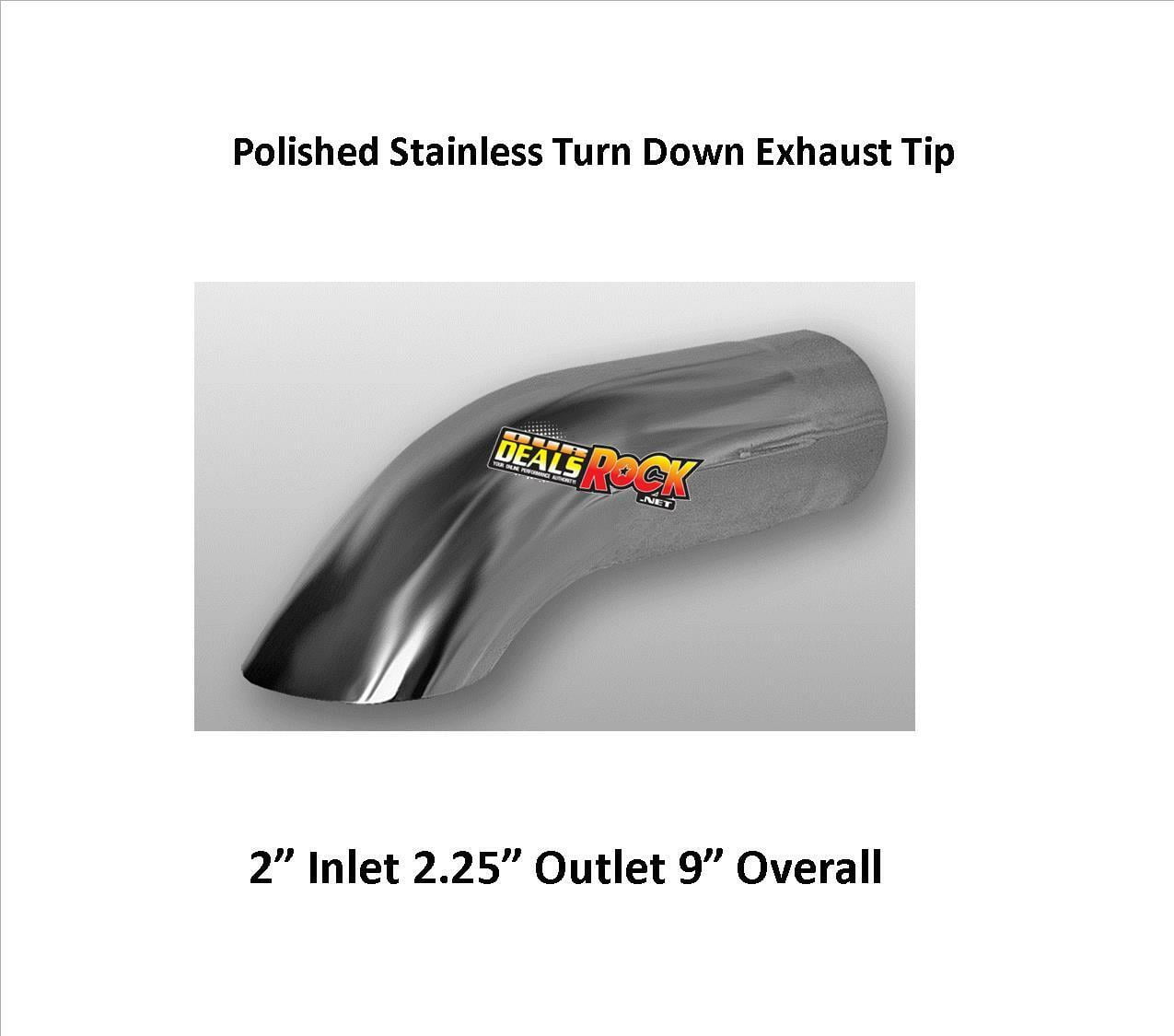 Brand New Polished Stainless Turn Down Exhaust Tip 2" IN 2 1/4" Out ...