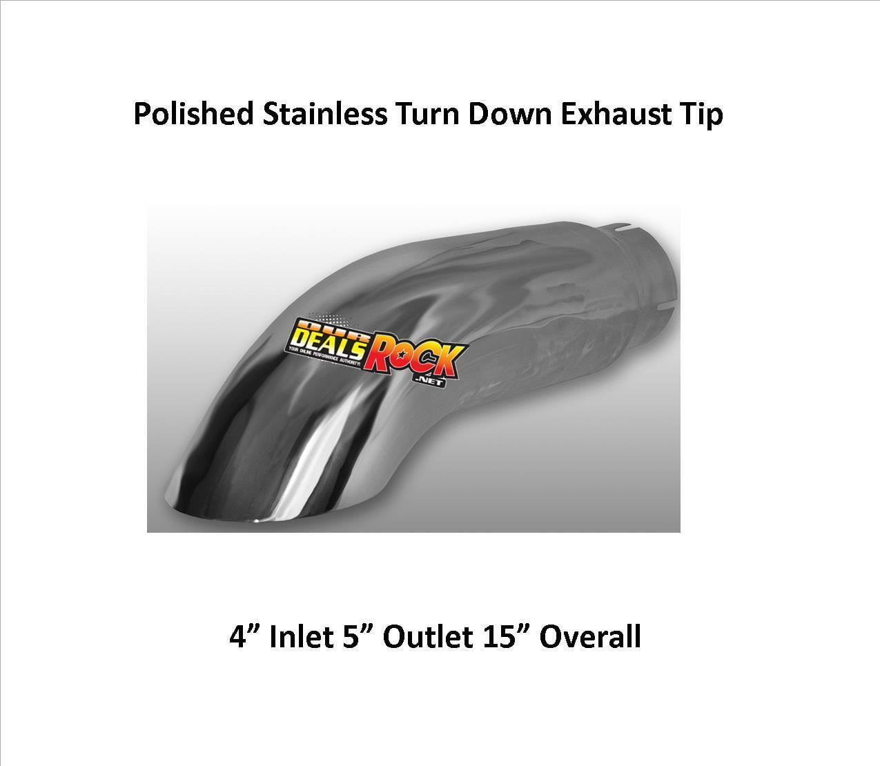 Brand New Polished Stainless Turn Down Exhaust Tip 4" IN 5" Out 15 ...