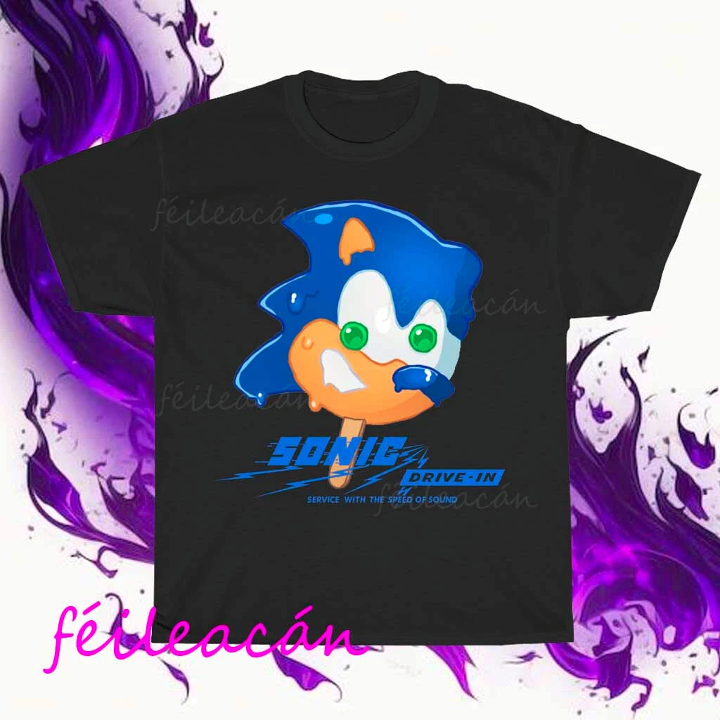Brand New Sonic Drive-In Fast food logo American T-Shirt Funny Size S ...