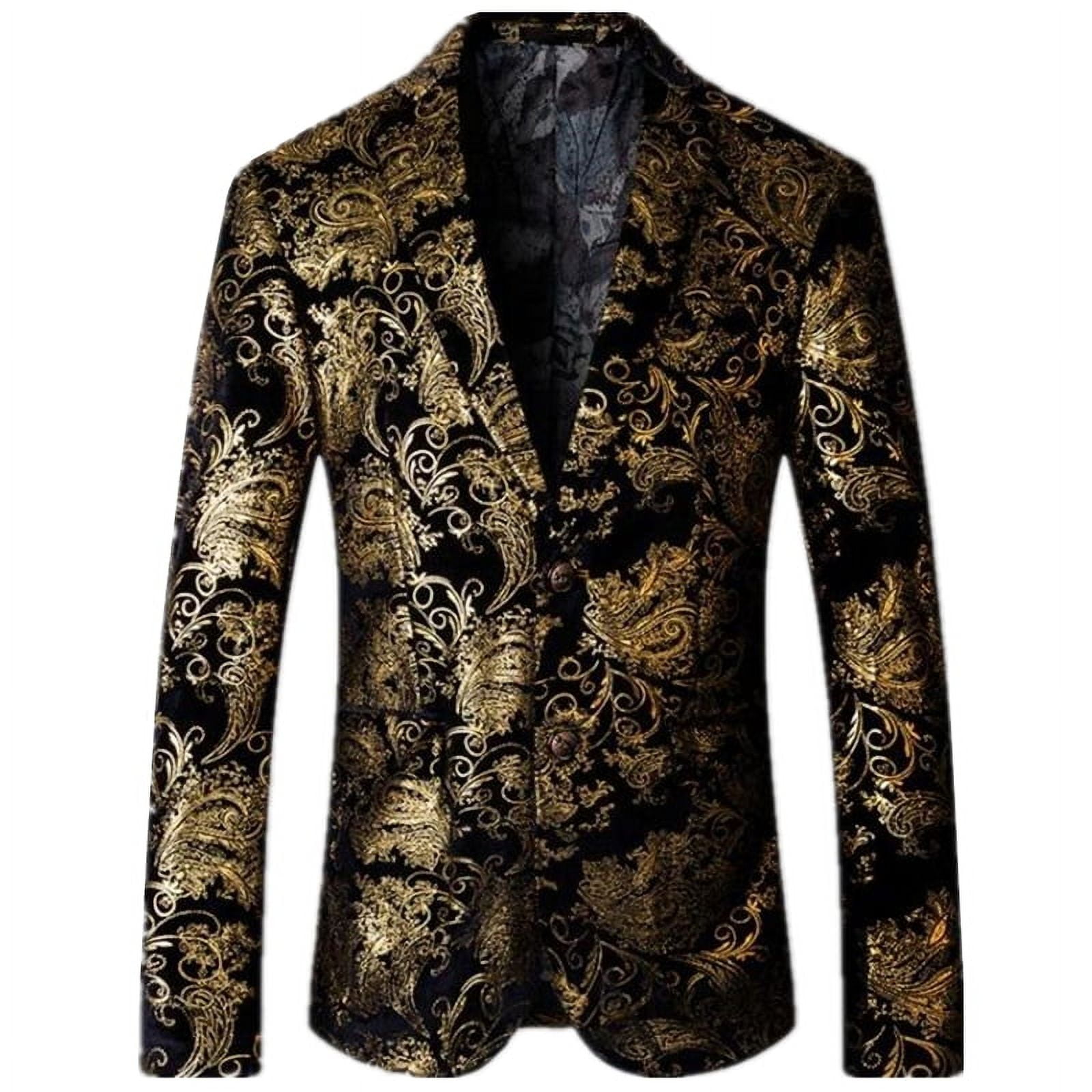 Brand New Tide Mens Fashion Print Blazer Design Plus Size Hip Hot ...