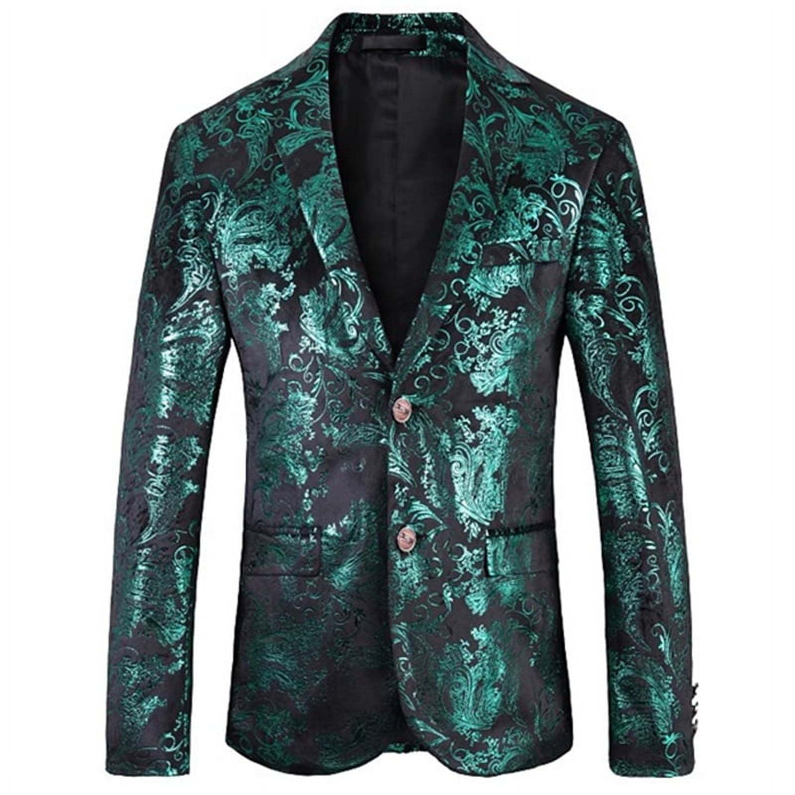 Brand New Tide Mens Fashion Print Blazer Design Plus Size Hip Hot