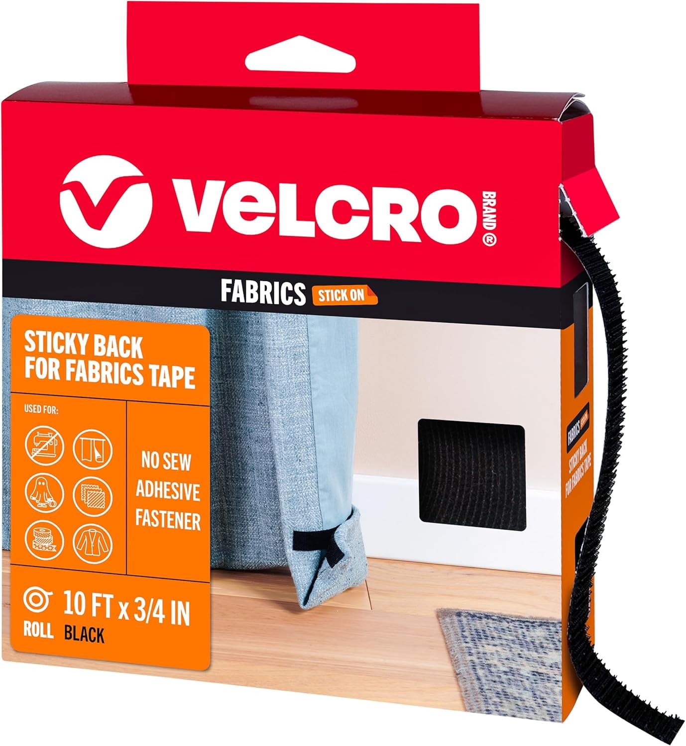 Brand Sticky Back for Fabrics 10 Ft Bulk Roll No Sew Tape with Adhesive ...
