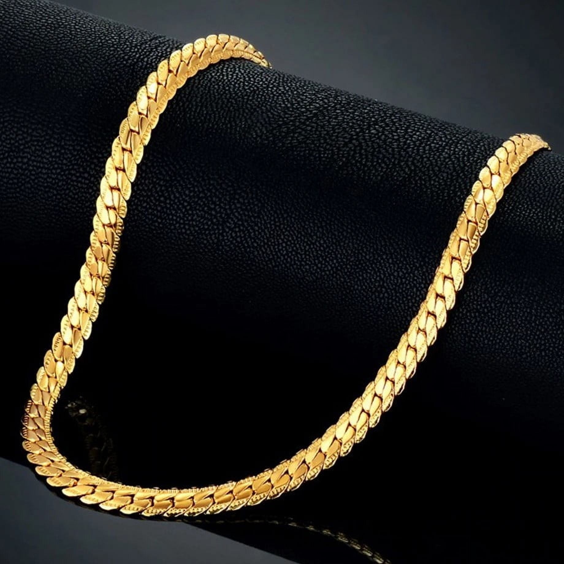 Brand fashion Golden Snake Chain Necklace Chain Men Punk Jewelry 14K ...