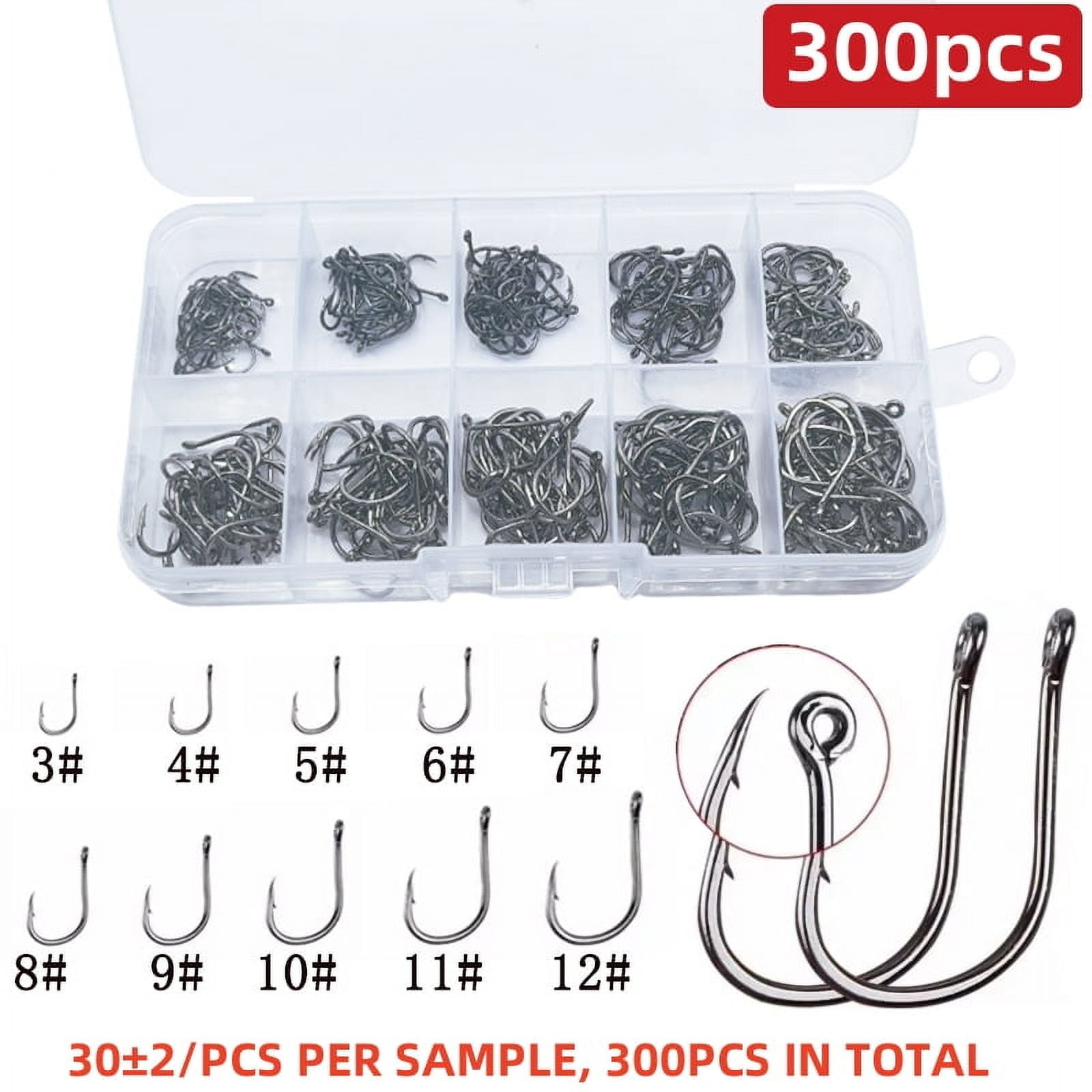 Brand new 100/200/300 pieces/box High quality carbon steel carp fishing ...