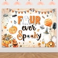 BrandName 4th Birthday Halloween Backdrop 5 x 3 ft Orange and Black ...