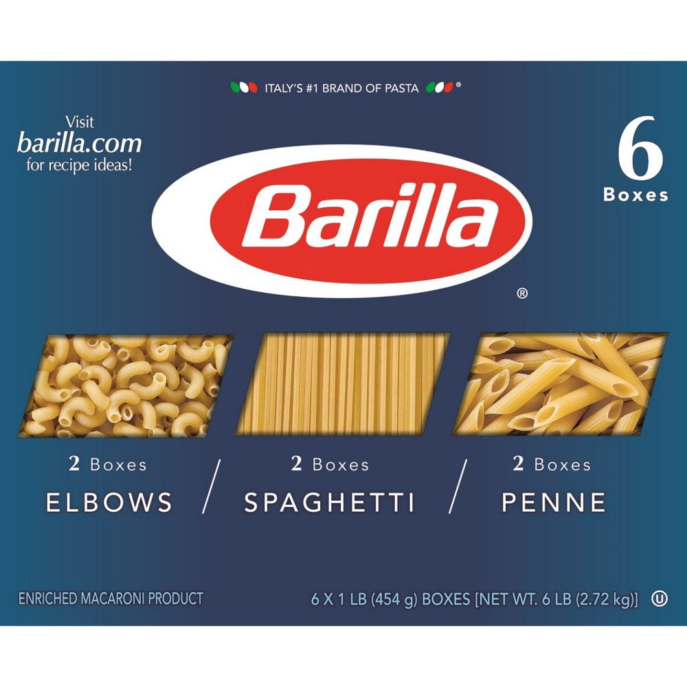 Branded Barilla Pasta Variety Pack (16 oz., 6 ct.) - cholestrol free ...