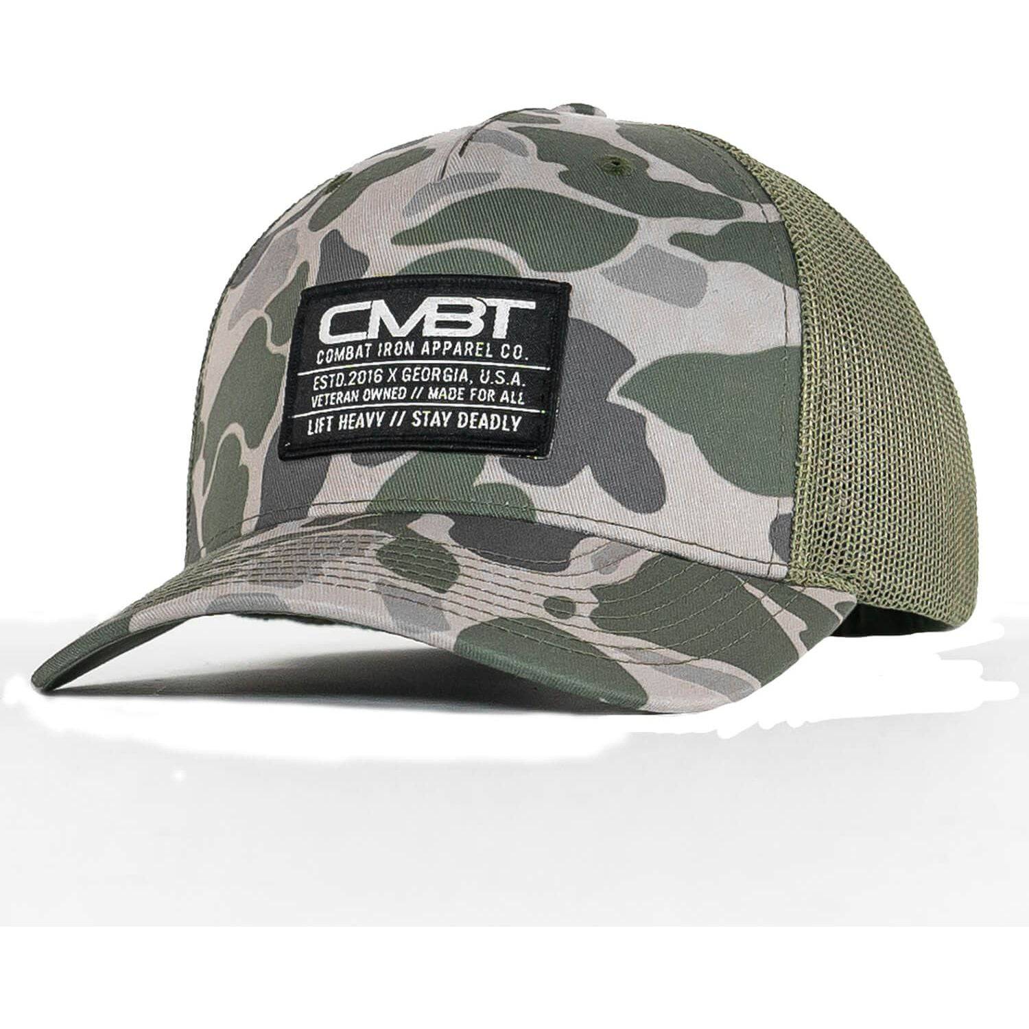 Branded Cmbt Labeled Mid-Profile Snapback Hat Marsh Duck Camo / Green ...