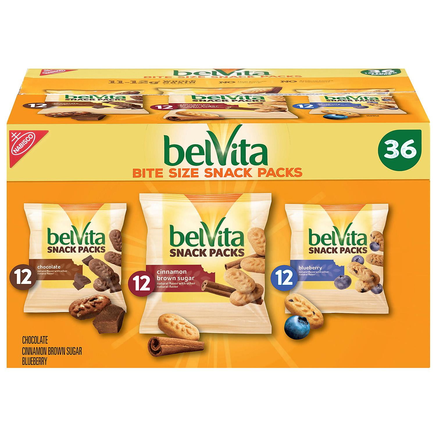 Branded belVita Mini Breakfast Biscuit Bites, Snack Cookies, 1 oz., 36 ...