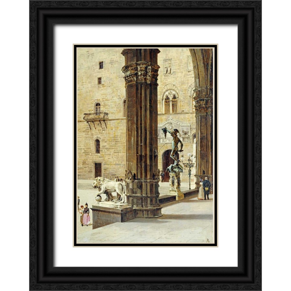 Brandeis, Antonietta 14x18 Black Ornate Wood Framed with Double Matting ...