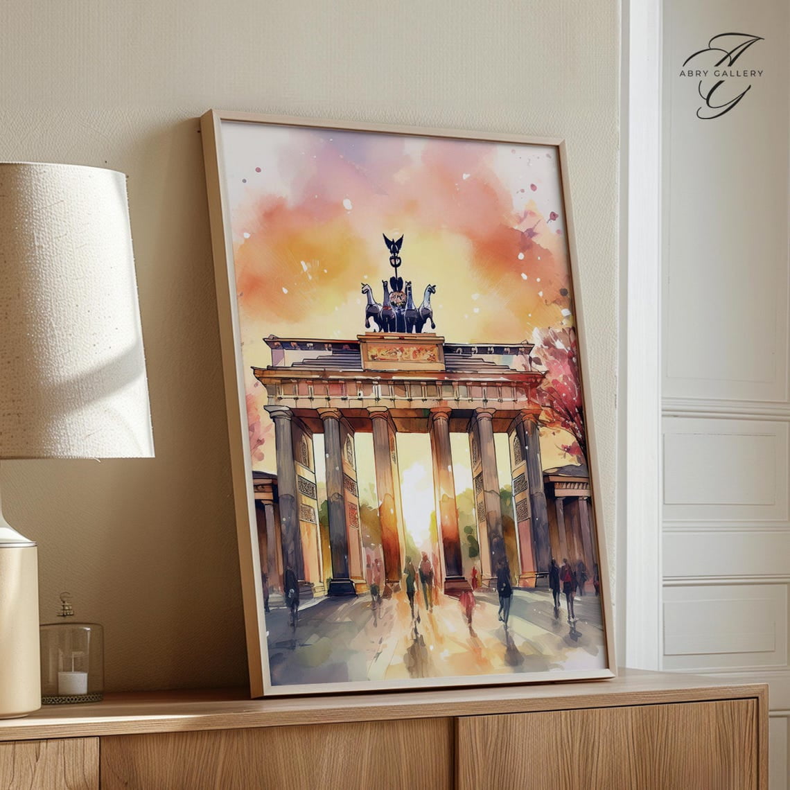 Brandenburg Gate Art Poster, Berlin Landmark Sunset Cityscape, Unframed ...