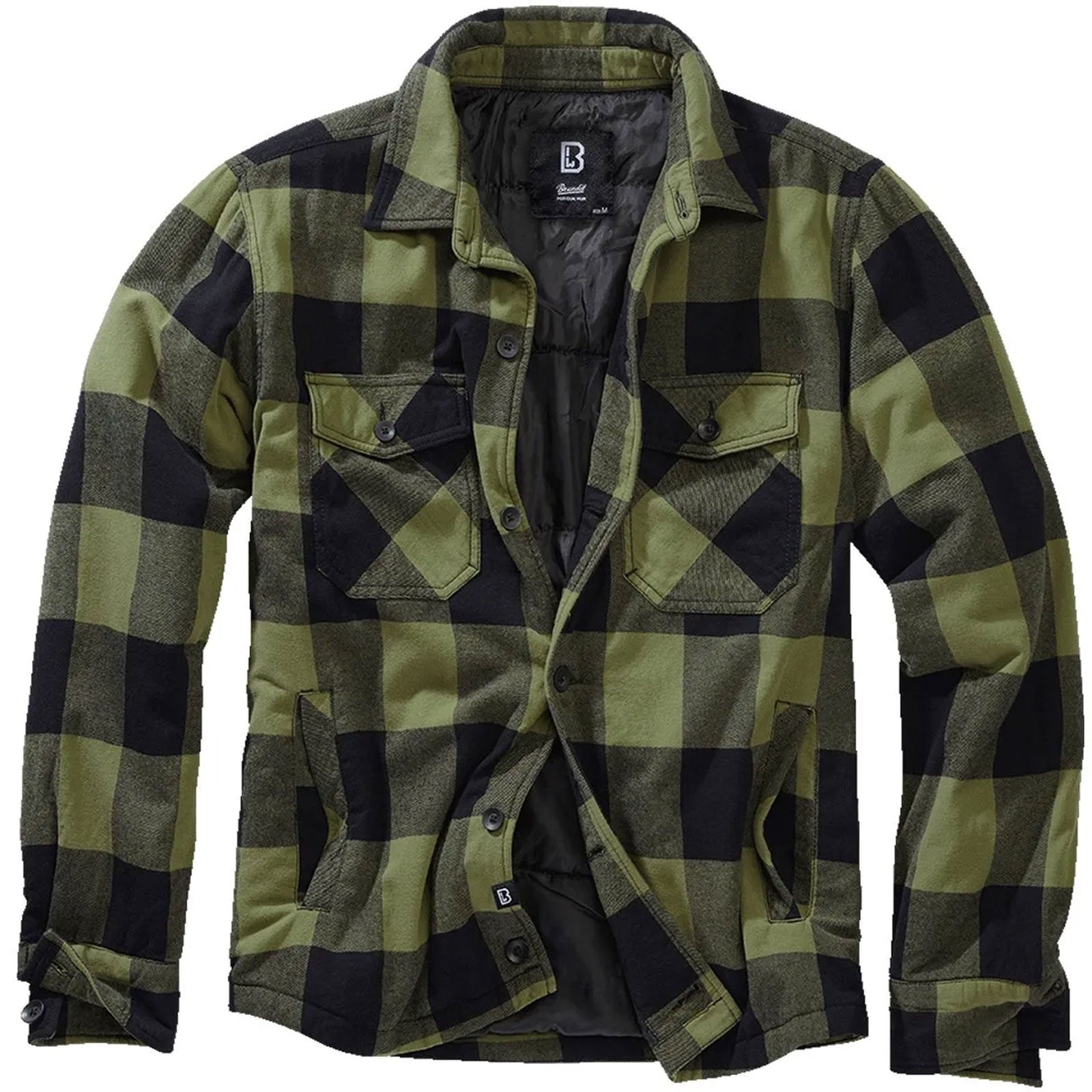 BRANDIT INDIVIDUAL WEAR Adult Male Flannel Lumber Jacket, Color: Black ...