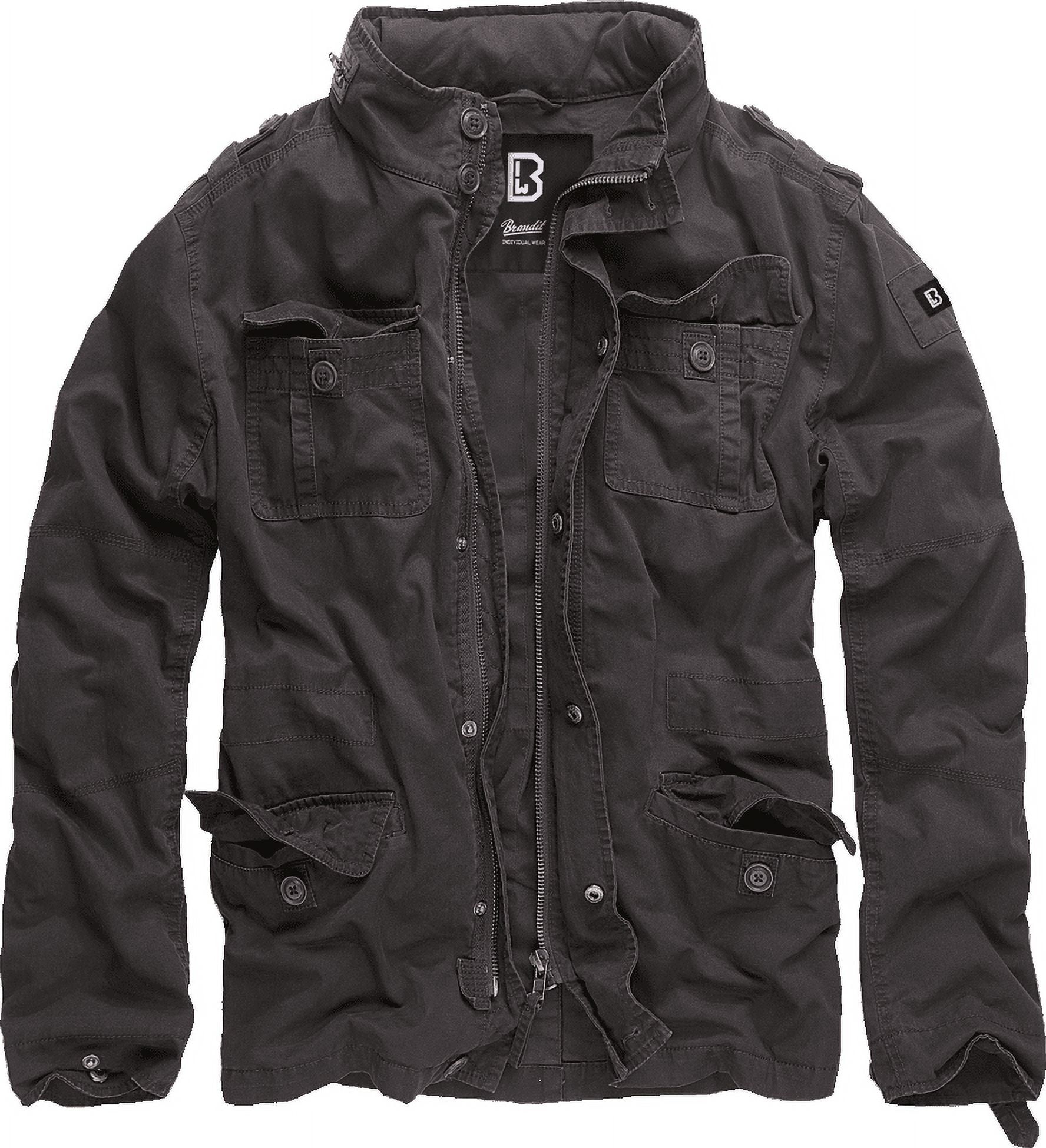 Brandit Military Style Field Jacket - Black, Outdoor Vintage Jacket (S ...