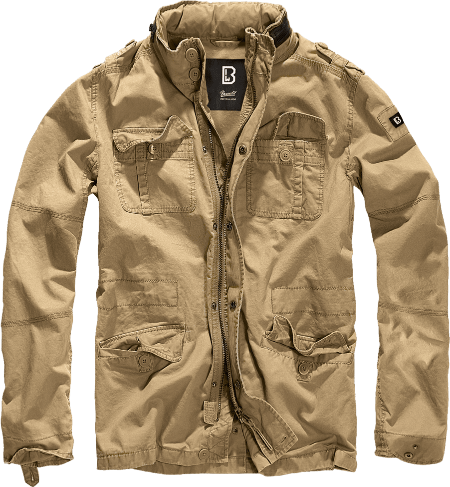 Brandit Military Style Field Jacket - Camel / Beige, Outdoor Vintage ...