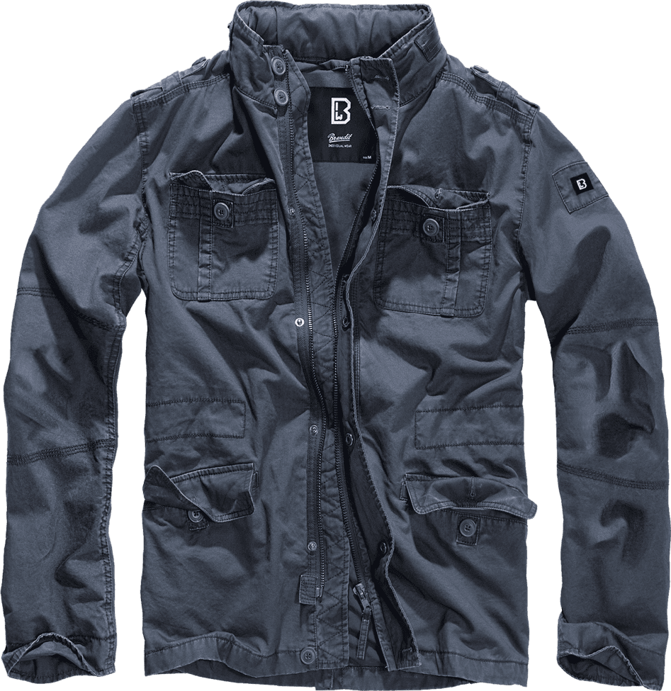 Brandit Military Style Field Jacket - Indigo, Outdoor Vintage Jacket (L ...