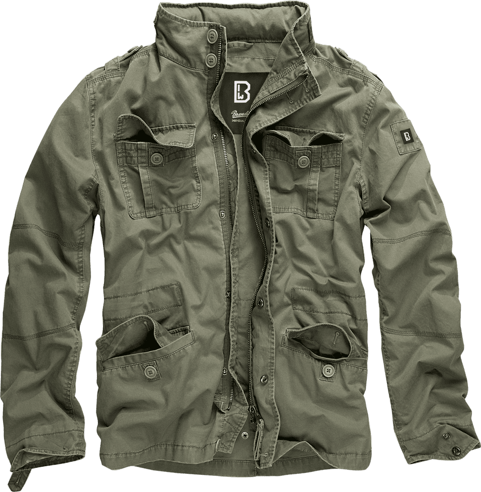 Brandit Military Style Field Jacket - Olive / Army Green, Outdoor ...