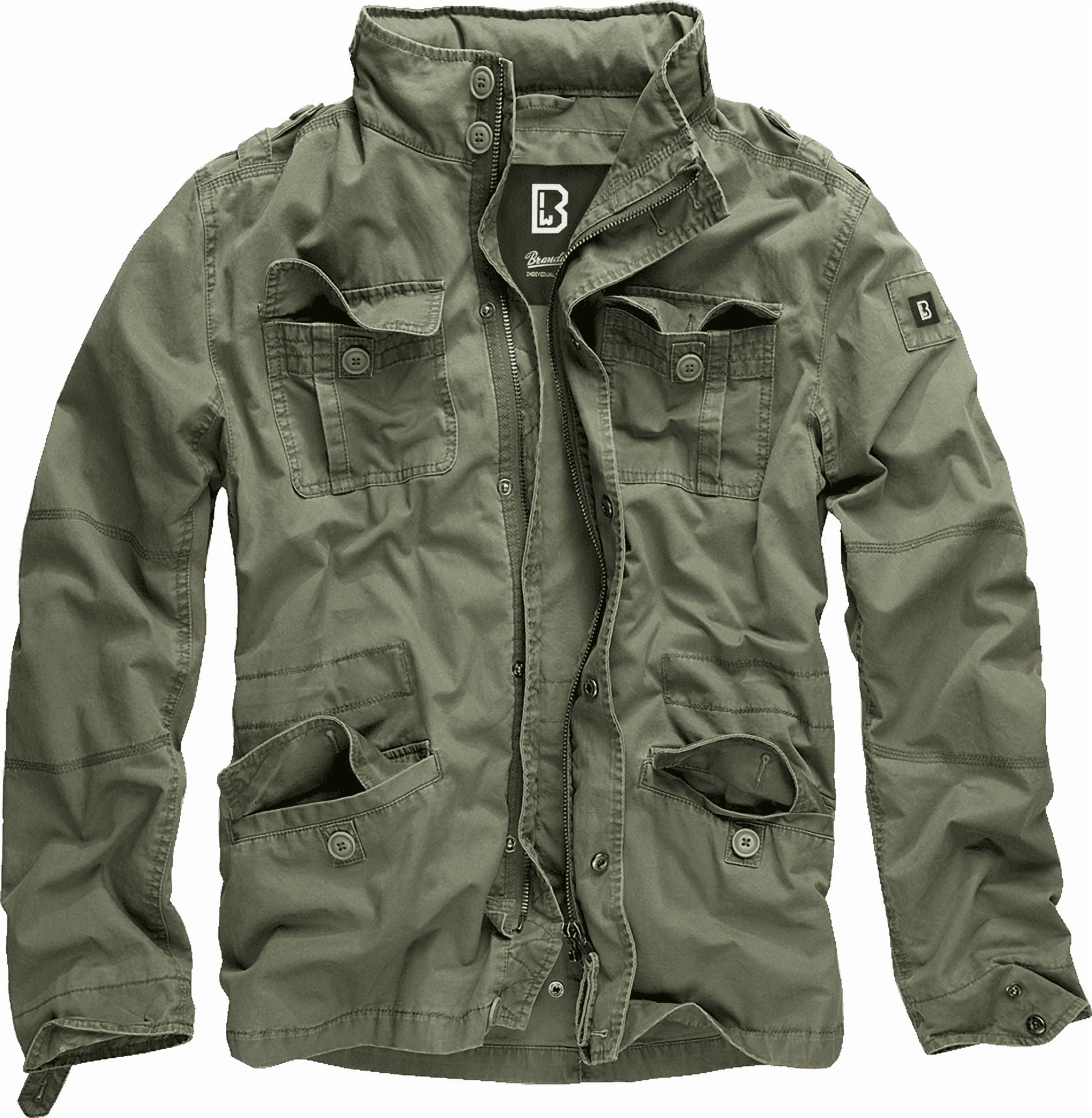 Brandit Military Style Field Jacket - Olive / Army Green, Outdoor ...